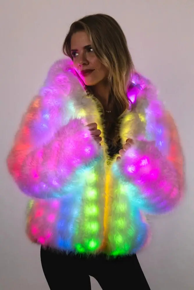 Snow Angel Premium Weighted LED Fur Coat - SugarFur